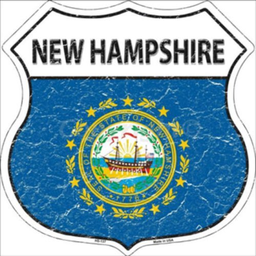New Hampshire State Flag Highway Shield Aluminum Metal Sign