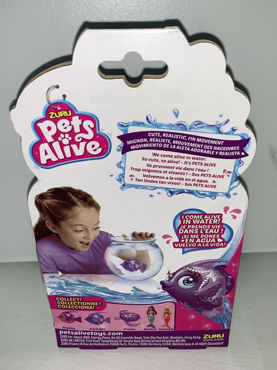 ZURU Pets Alive Water Activated Purple Swimming Angel Fish Starbright Toy