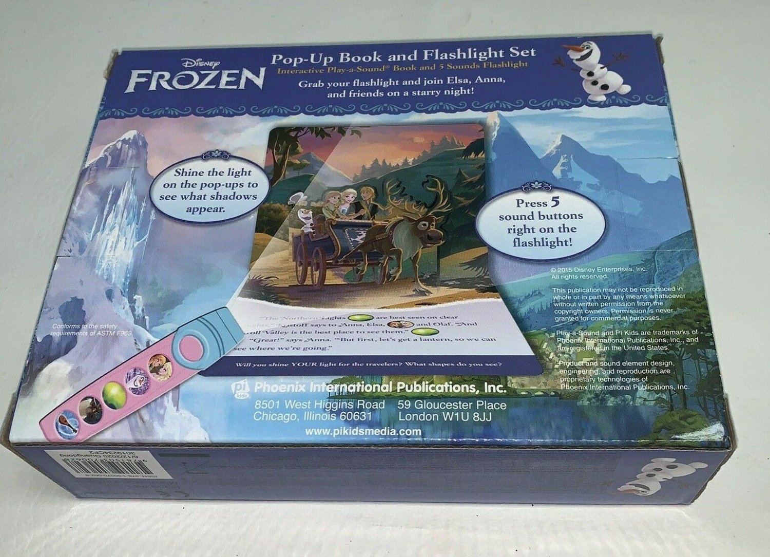 Disney Frozen Pop-Up Book and Flashlight Set NEW