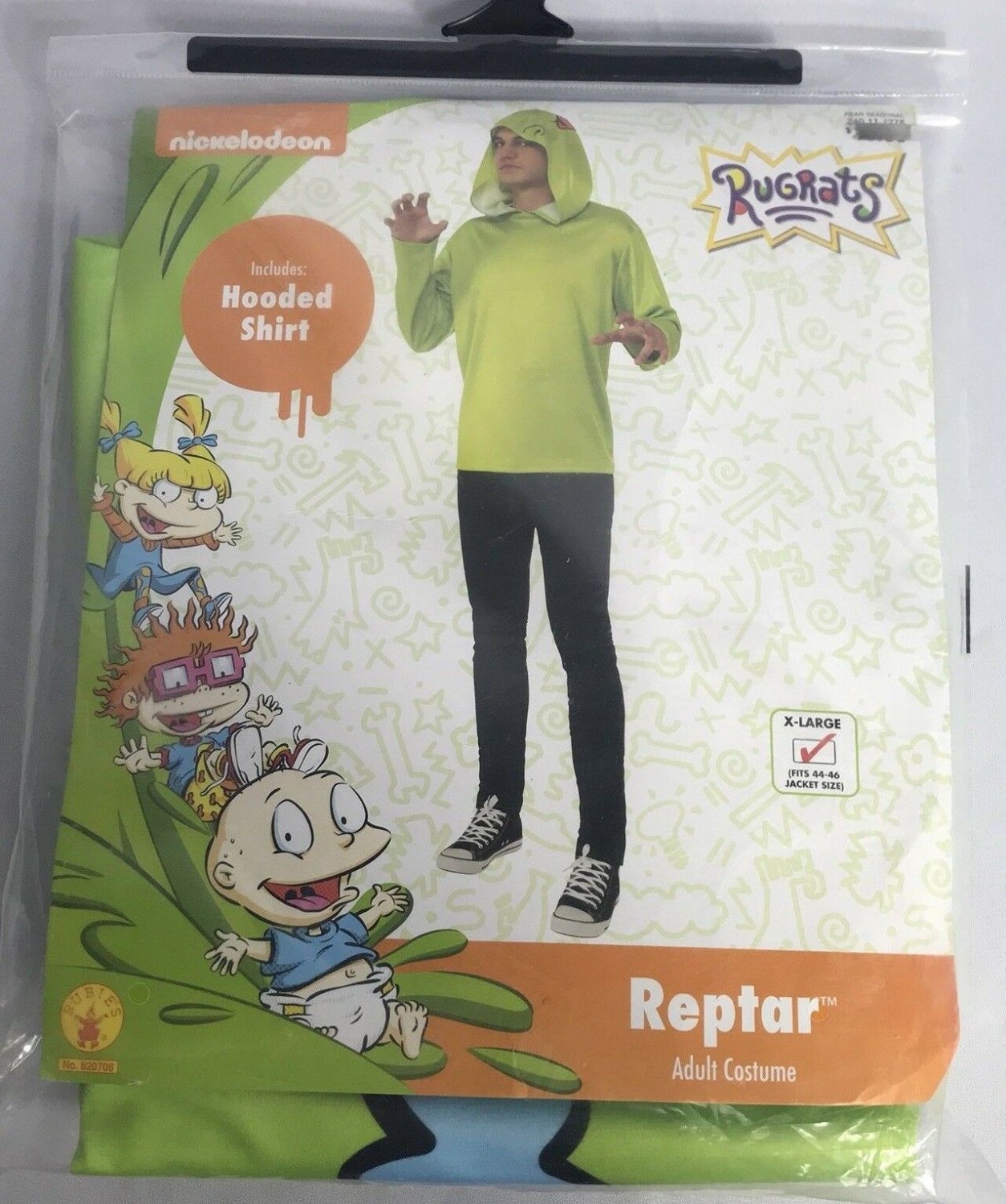 Nickelodeon Rugrats Reptar Mens Halloween Costume Hooded Sweatshirt ...