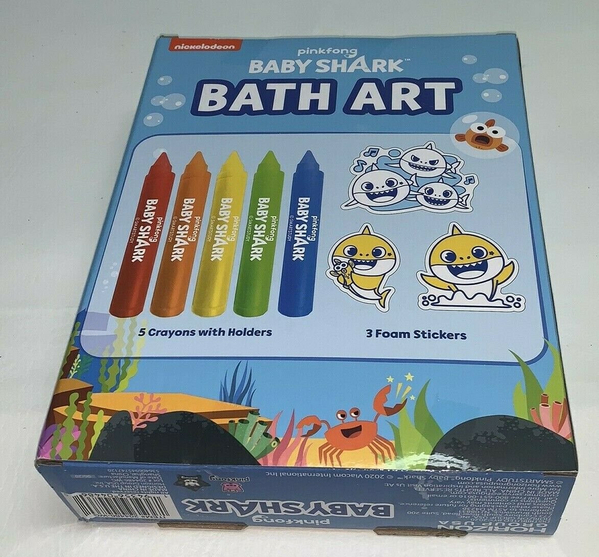 PinkFong Baby Shark Bath Art Color Create Set Crayons Stickers Age 3+