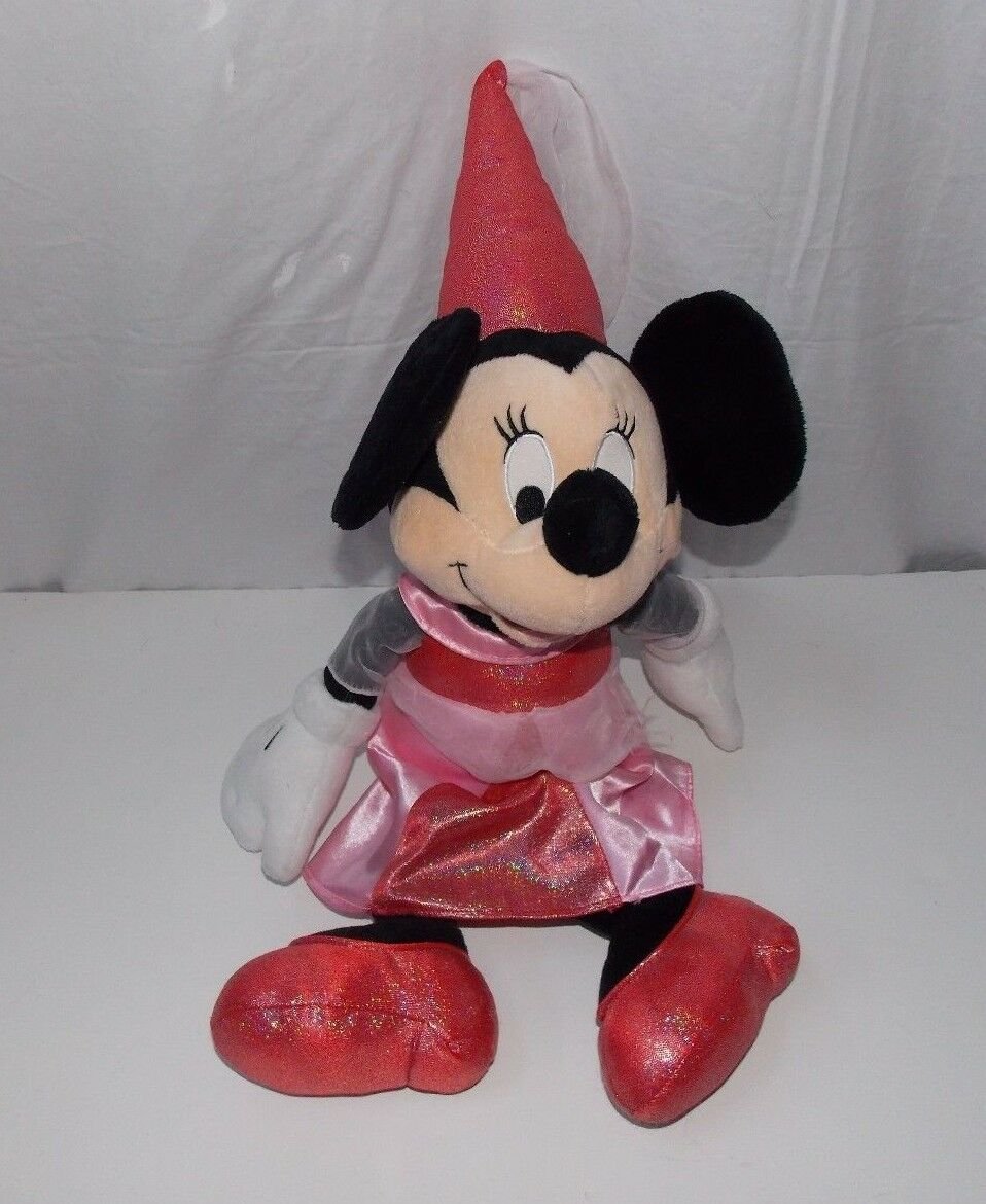 Disney Store Princess Minnie Mouse Plush Stuffed Doll Toy Red Pink Lovey