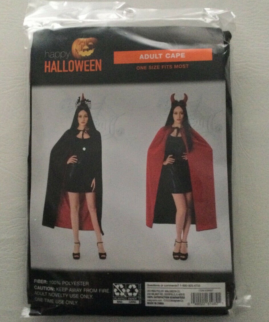 Adult Halloween Reversible Cape One Size Costume Accessory Red Black New