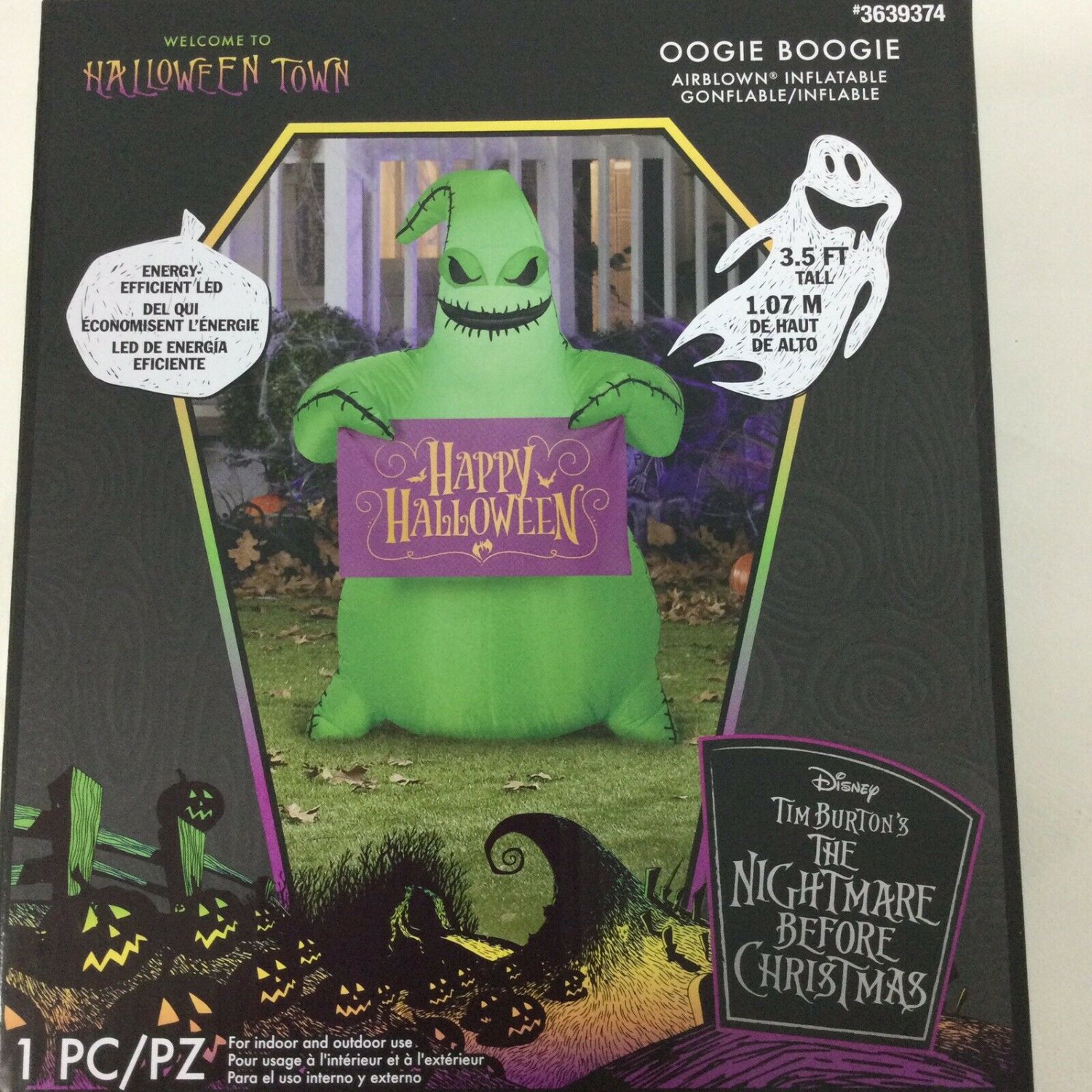 Oogie Boogie 3.5' Lighted Airblown Inflatable Decor Nightmare Before ...