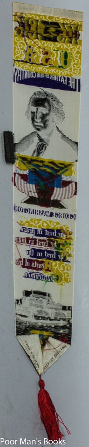 GEORGE WASHINGTON WOVEN SILK BOOKMARK SOUVENIR OF THE 1876 CENTENNIAL ...