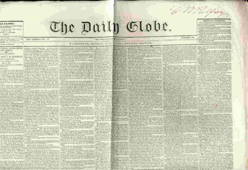 THE DAILY GLOBE NEWSPAPER, EVENING EDITION, WASHINGTON