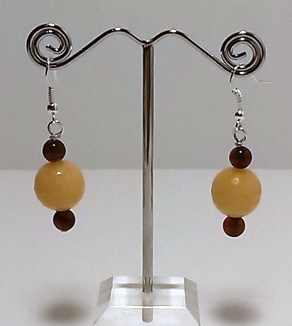 Peach Quartz Bead - Sterling Silver Earrings - Handcrafted - Free FAST ...