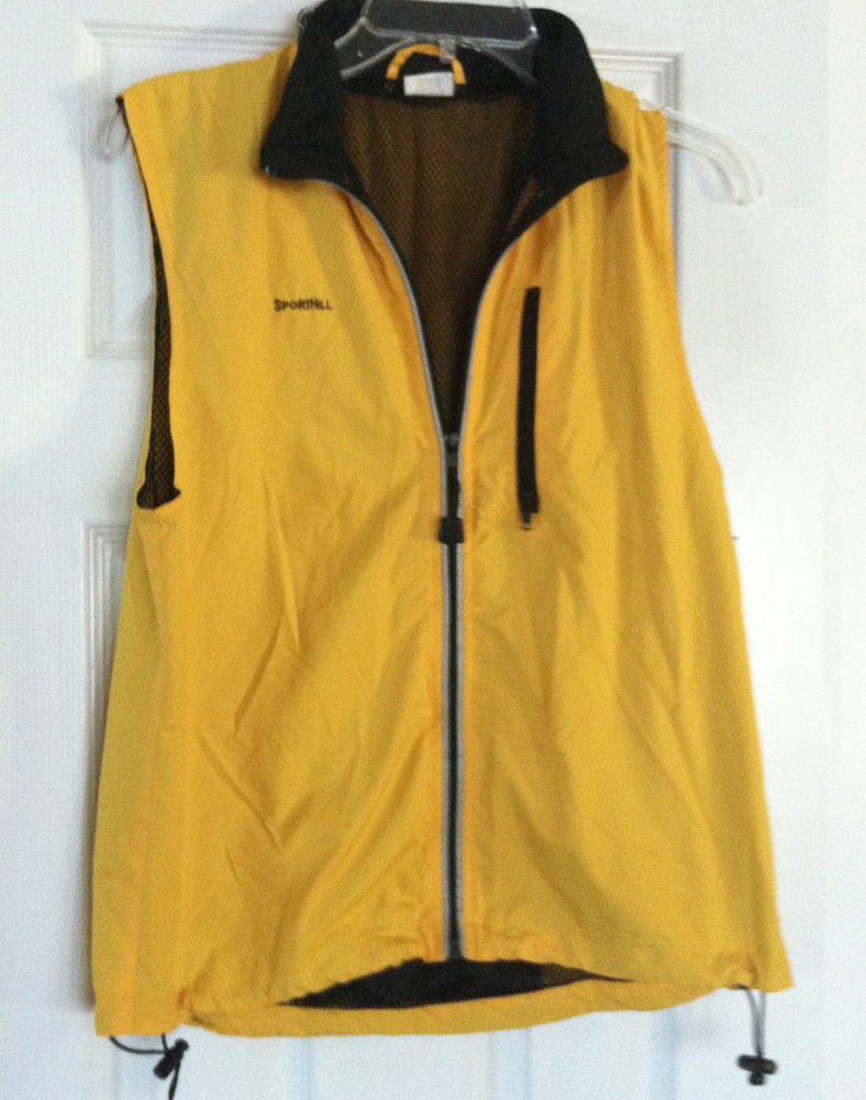 SportHill Women's M Yellow Polyester Zip-Front Vest Running Cycling ...
