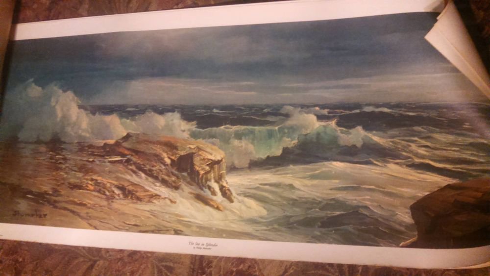 the sea in splendor print by philip shumaker 32" long x 14 inches tall