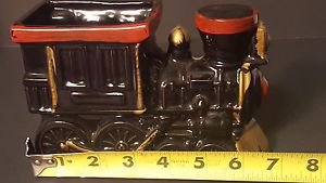 vintage Pottery ceramic RR Locomotive steam engine Train Planter Japan ...