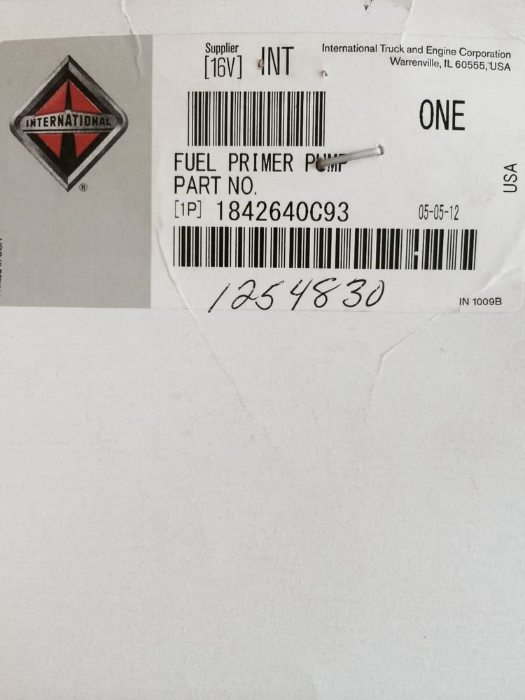 International Navistar 1841655C1 Fuel Primer Pump Part 1842640C93