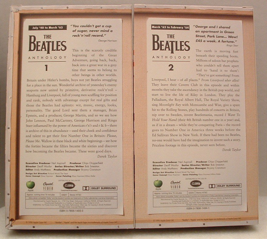 VHS Beatles Anthology 1996 8 Tape Set