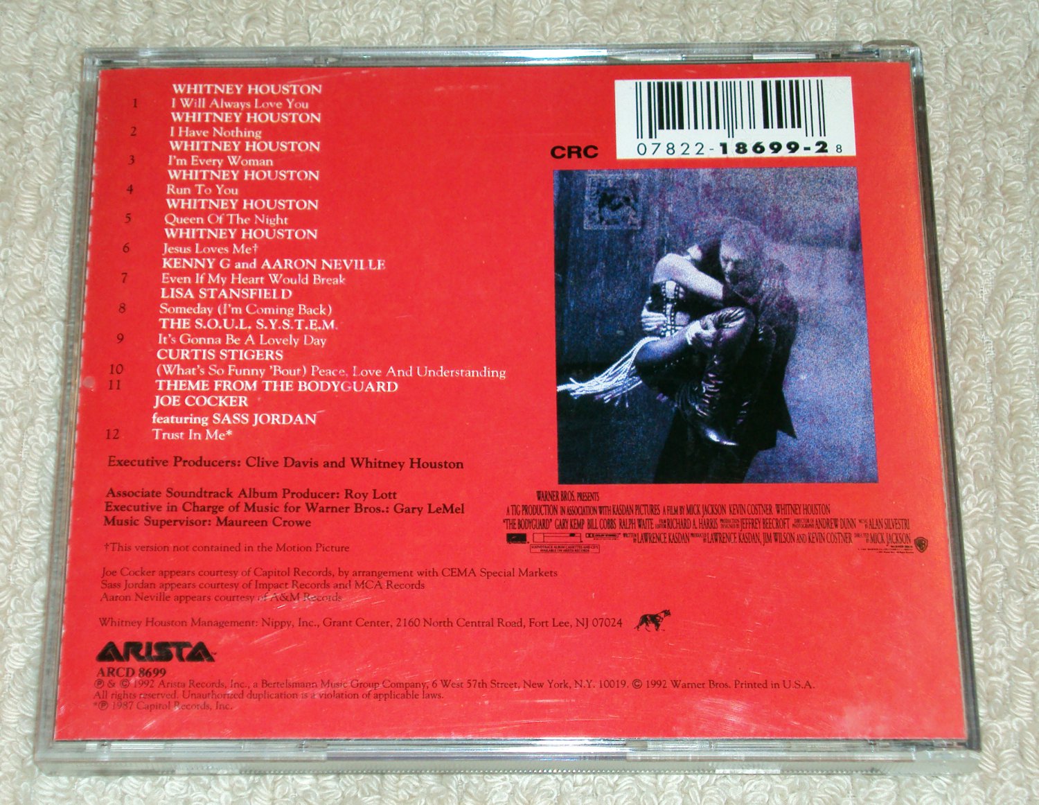 The Bodyguard Original Soundtrack Album CD Whitney Houston, Kenny G