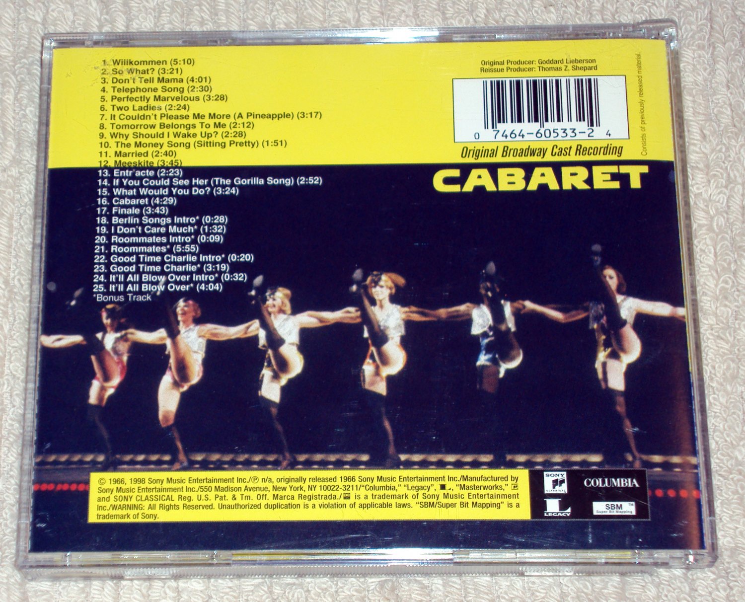 Cabaret Original Broadway Cast Recording CD (25 Trks) Kander & Ebb Demos