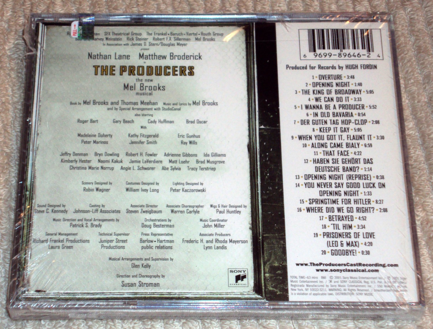 The Producers (Original Broadway Cast) (CD, 20 Tracks) Matthew Broderick NEW SEALED