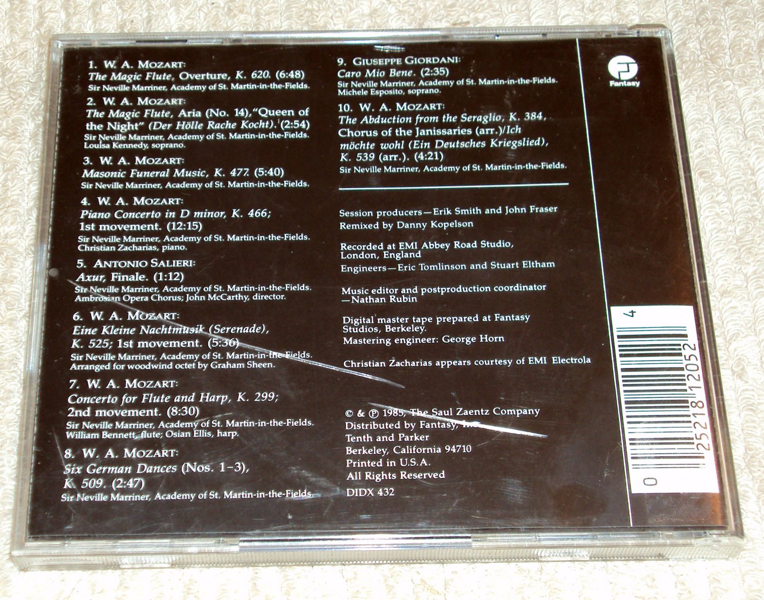 Amadeus (Original Soundtrack Recording Vol. 2) (CD, 10 Tracks) Mozart