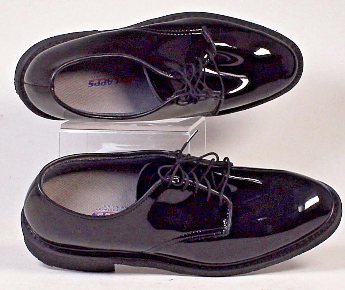 CAPPS Uniform Shoe Colonel 90253 Mens Size 8 1/2 Black Shiny Oxford ...