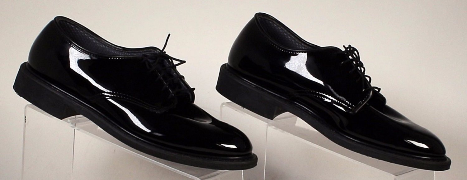 CAPPS Uniform Shoe Colonel 90253 Mens Size 8 1/2 Black Shiny Oxford ...