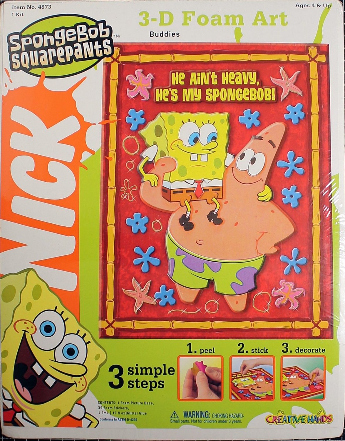 Spongebob Squarepants Buddies 3-D Foam Art kid 39 foam stickers picture ...