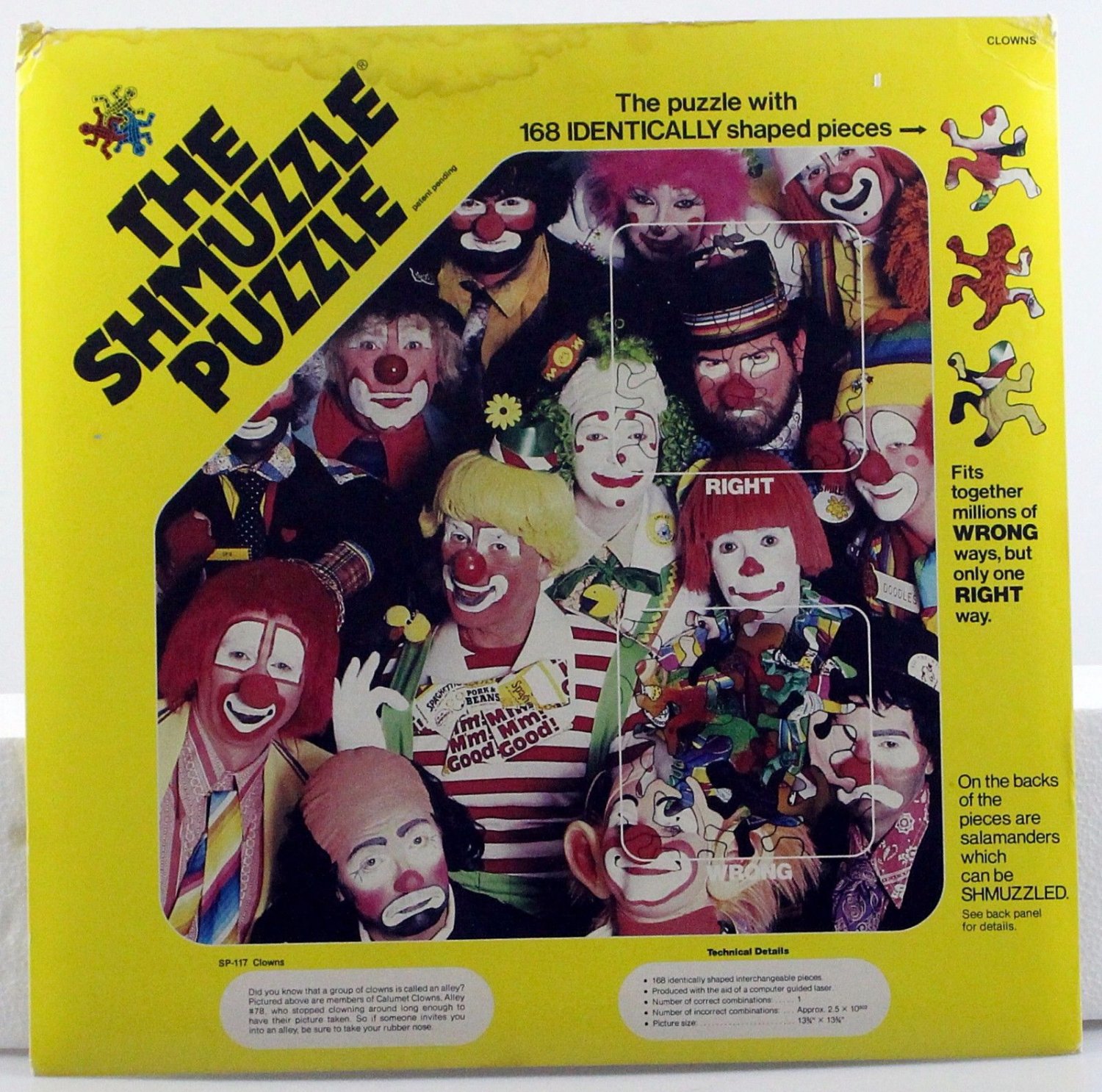 OLD Vintage 1982 Shmuzzle Puzzle CLOWN Jigsaw 168 Identical Pieces ...