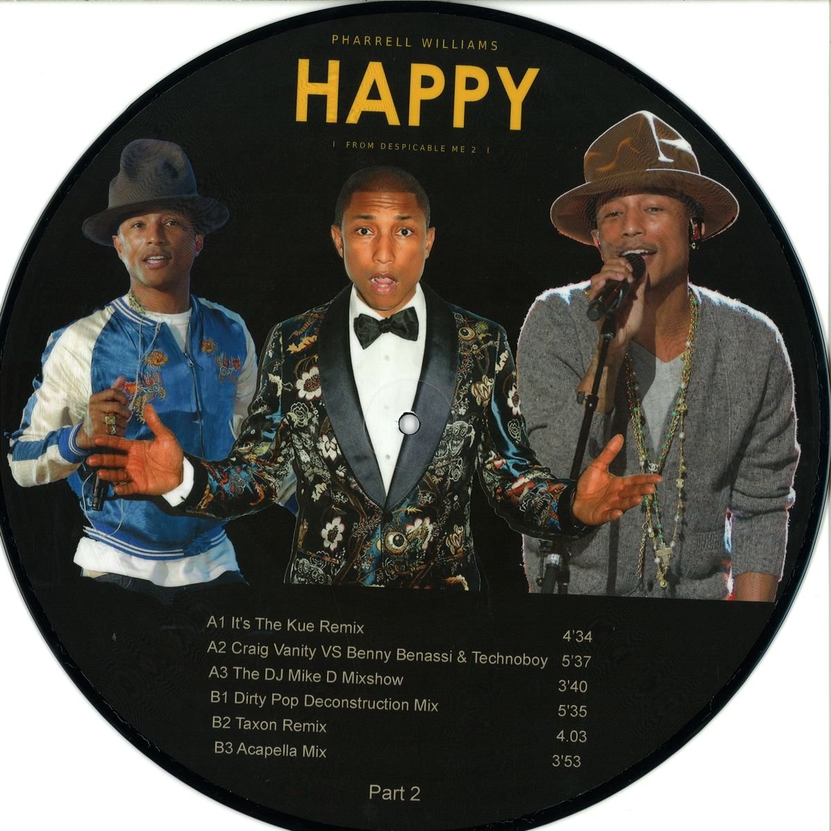 Pharrell Williams Happy 2 Vinyl LP Picture Disc Single Benny Benassi ...