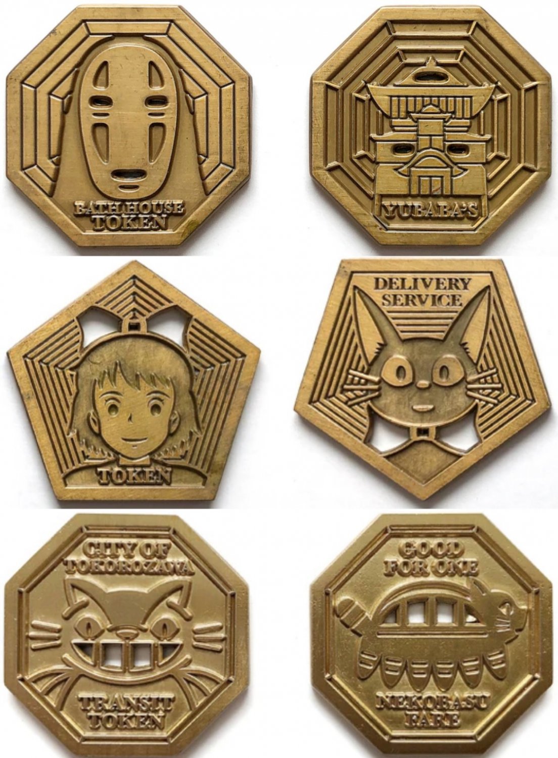 3 Bruce Yan Miyazaki Tokens Ghibli Spirited Away Totoro Kiki's Delivery ...