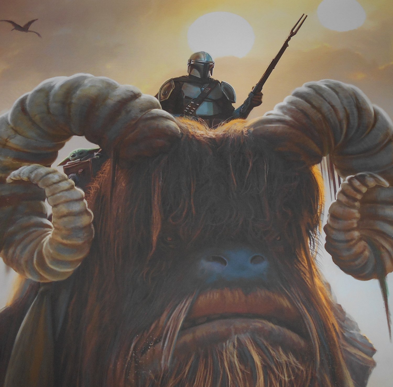 Star Wars The Mandalorian VARIANT Pablo Olivera Bantha Ride Giclee ...