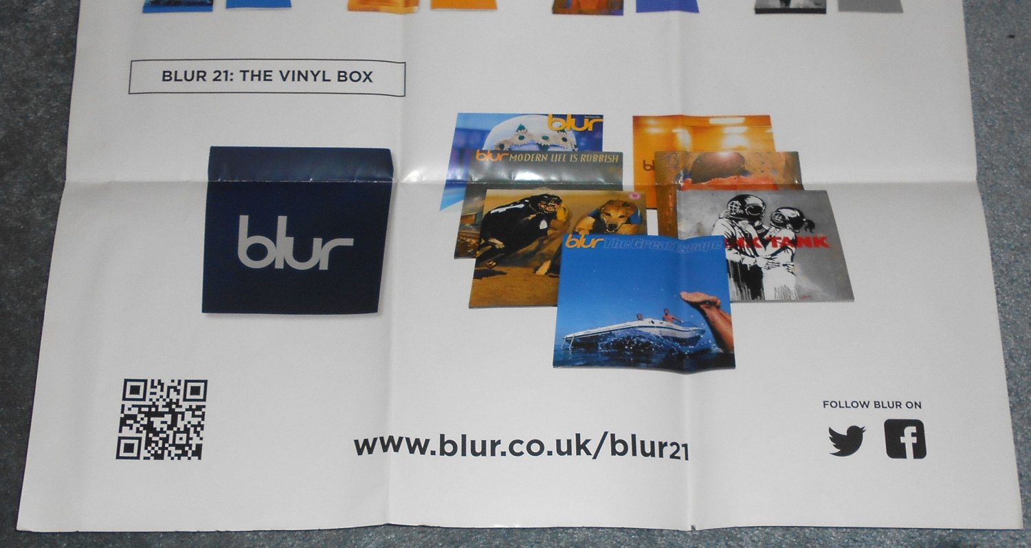 Blur 21 2-Sided Promo Poster For CD Vinyl LP Box Set Twenty-One ...