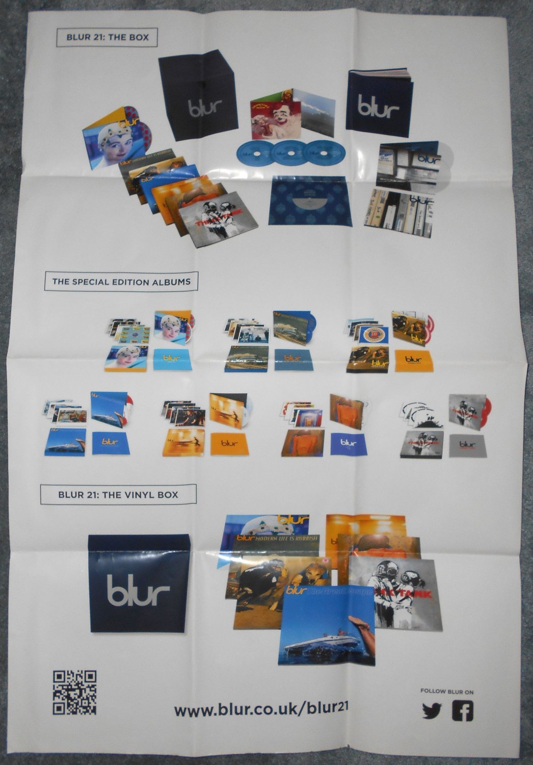 Blur 21 2-Sided Promo Poster For CD Vinyl LP Box Set Twenty-One ...