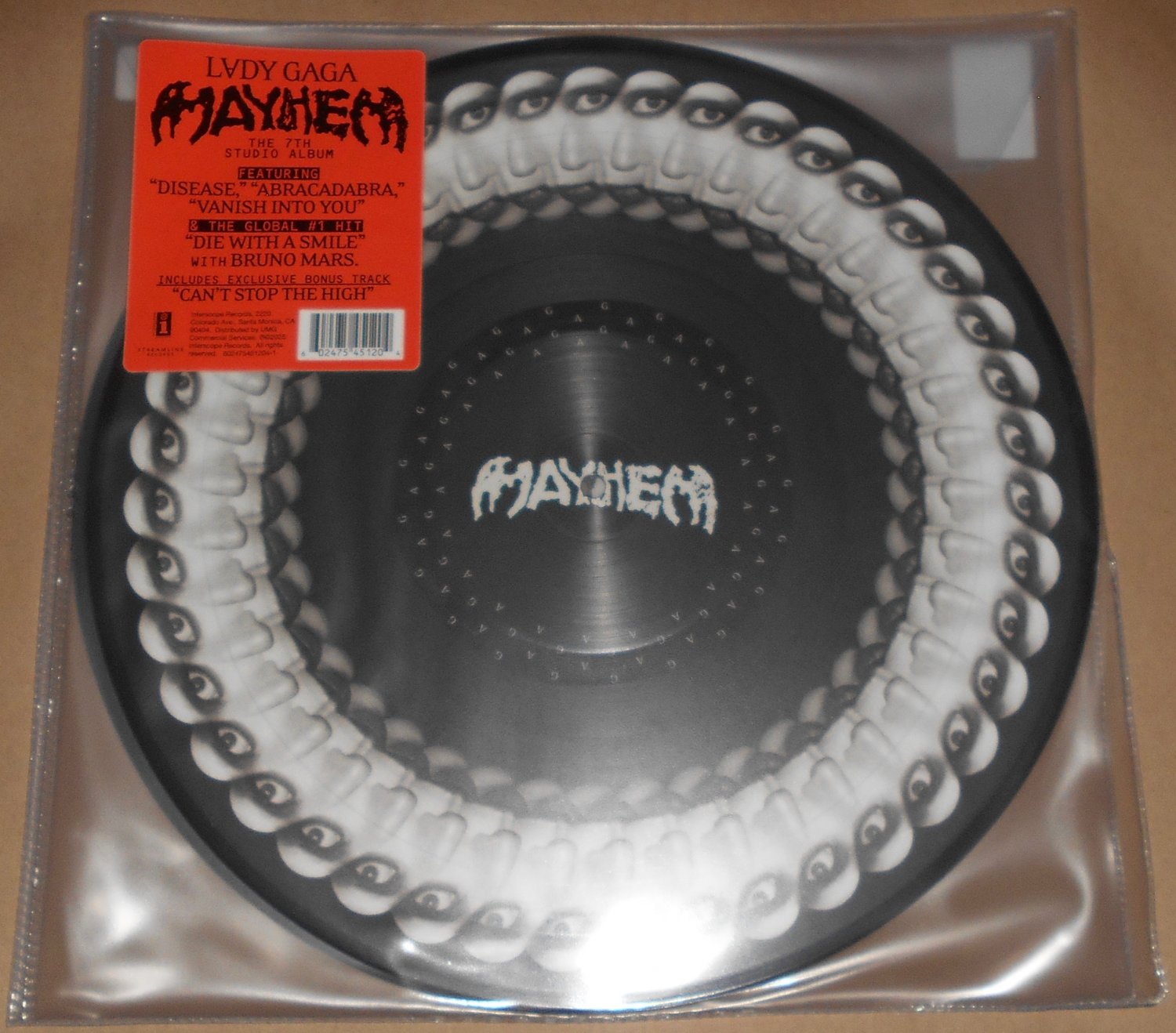 Lady Gaga Mayhem Zoetrope Picture Disc Vinyl 2-LP New Bruno Mars ...