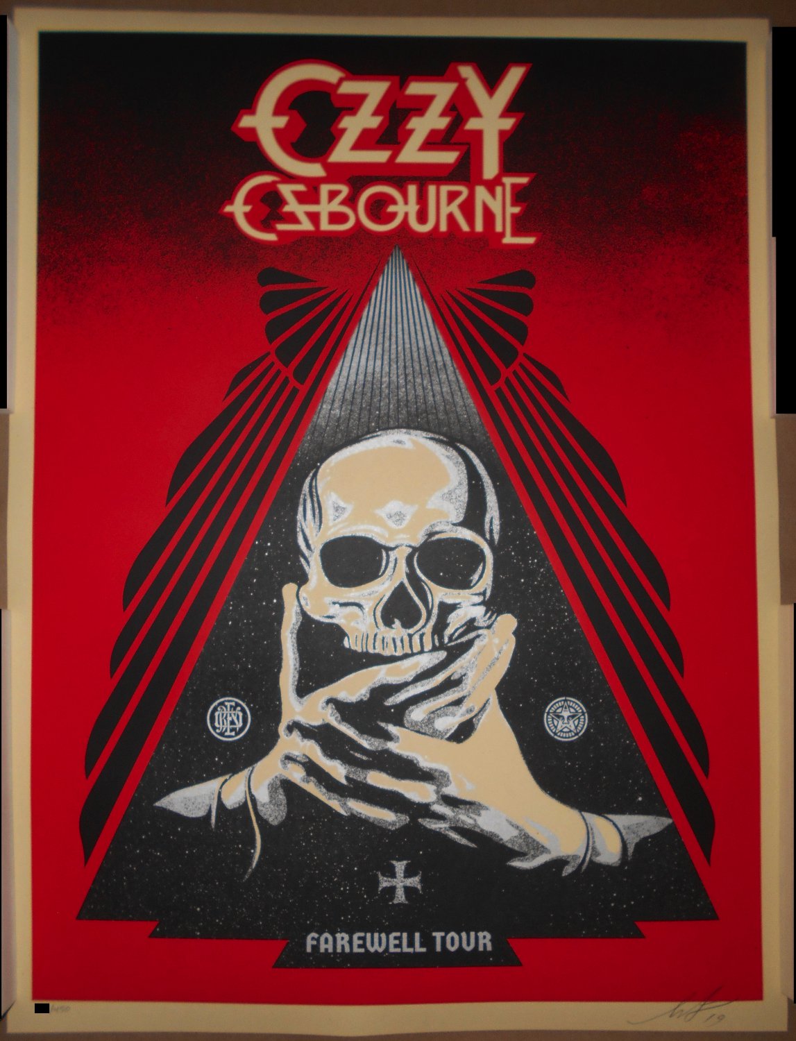 Ozzy Osbourne Farewell Tour Poster Red Shepard Fairey Signed #/450 ...