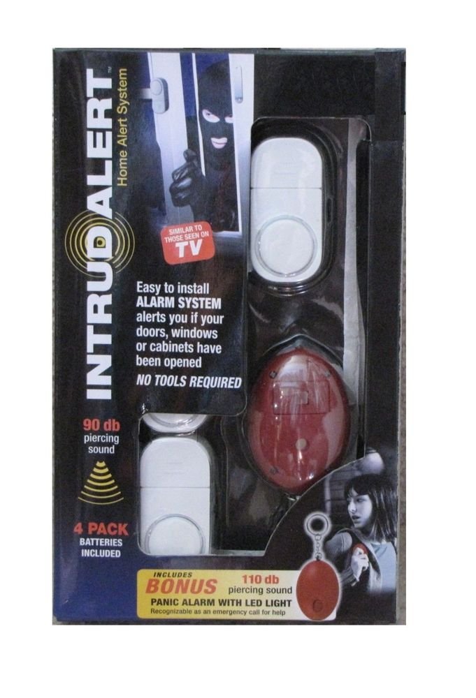 Intrud Alert - 4 Pack Door & Window Alarm System plus Panic Alarm