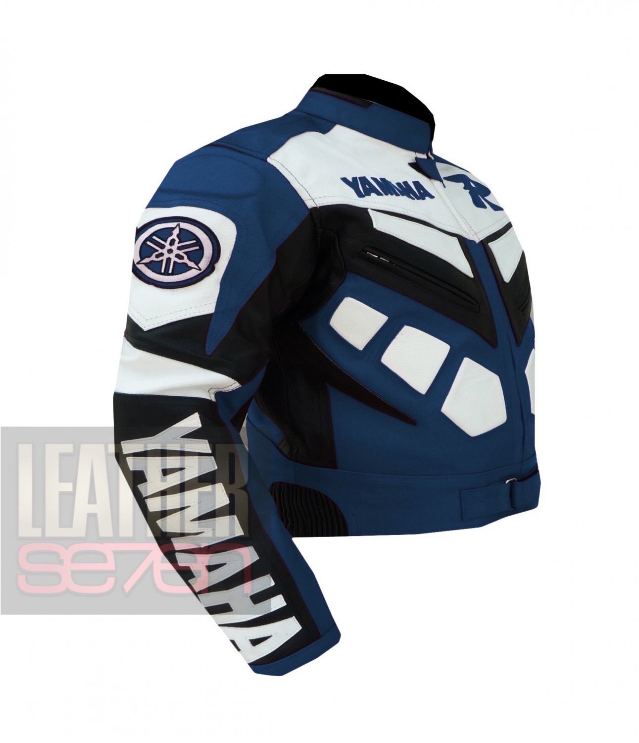 Genuine Leather Jackets For Motorcycle Riders .. Yamaha R6 Navy Blue Coats