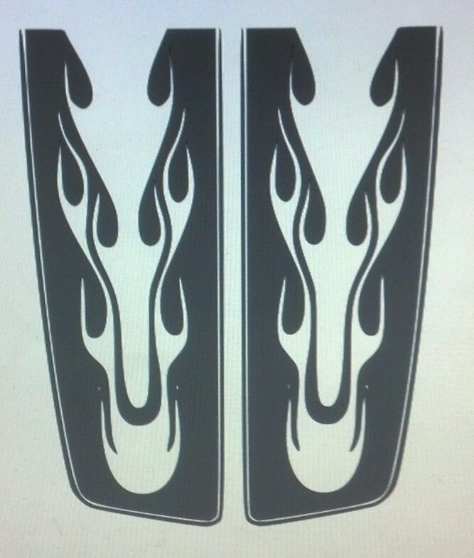 Hot Rod hood Racing stripe hood Vinyl decal with flames graphics