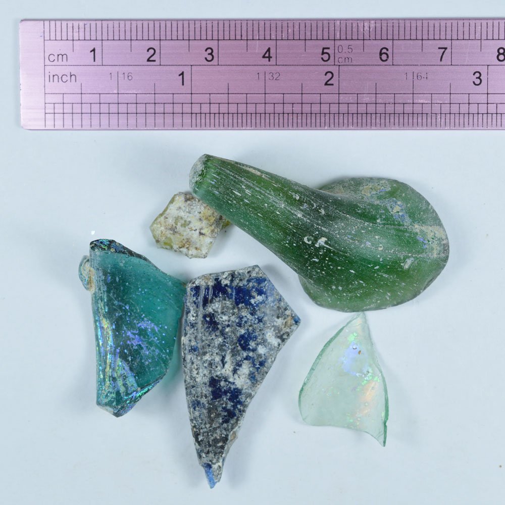 20g ANCIENT ROMAN GLASS FRAGMENT PATINA GENUINE IRIDESCENT 100-200 BC 0016