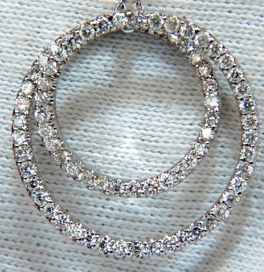$5000 1.40CT ROUND BRILLIANT NATURAL DIAMONDS DOUBLE LOOP 3D CIRCLE ...