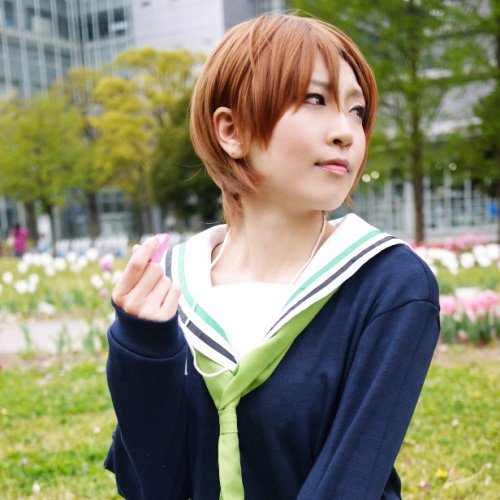 Kuroko No Basketball Aida Riko short brown anime cosplay party full wig