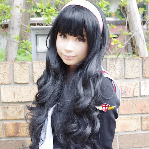 CARDCAPTOR SAKURA CCS Daidouji Tomoyo long curly 80cm black anime ...