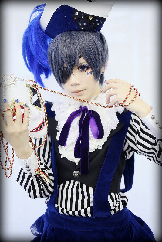 Black Butler Ciel Phantomhive black gray short cosplay party hair full wig