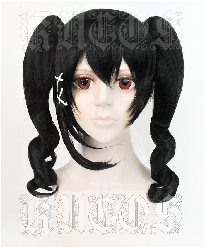 LOVE LIVE Yazawa Niko Ver. Whiteday Black Cosplay wig 2 curly tails