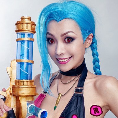 League of Legends Jinx blue 120cm braid cosplay wig