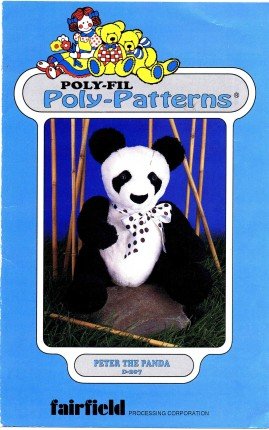 Poly-Fil Poly Patterns D-207 Sewing Pattern Peter the Panda Stuffed Animal