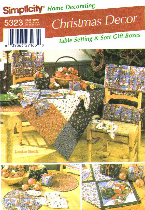 Simplicity 5323 Christmas Table Top Accessories Sewing Pattern