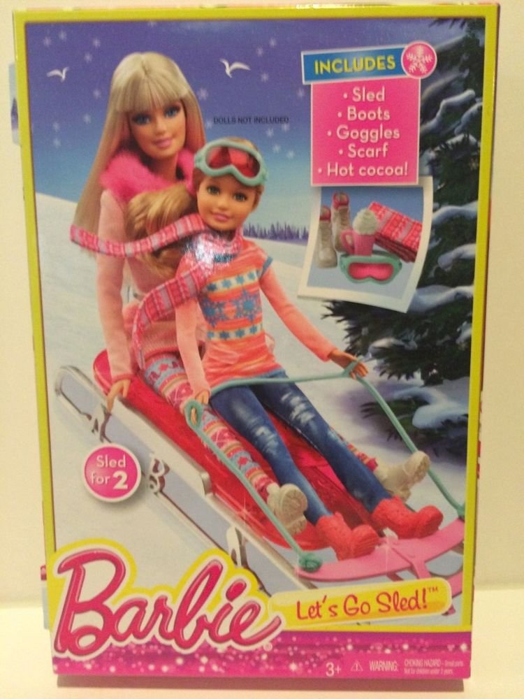 Barbie Playset Sled for 2! Winter Fun NIB Sealed HOT 100 Gift!