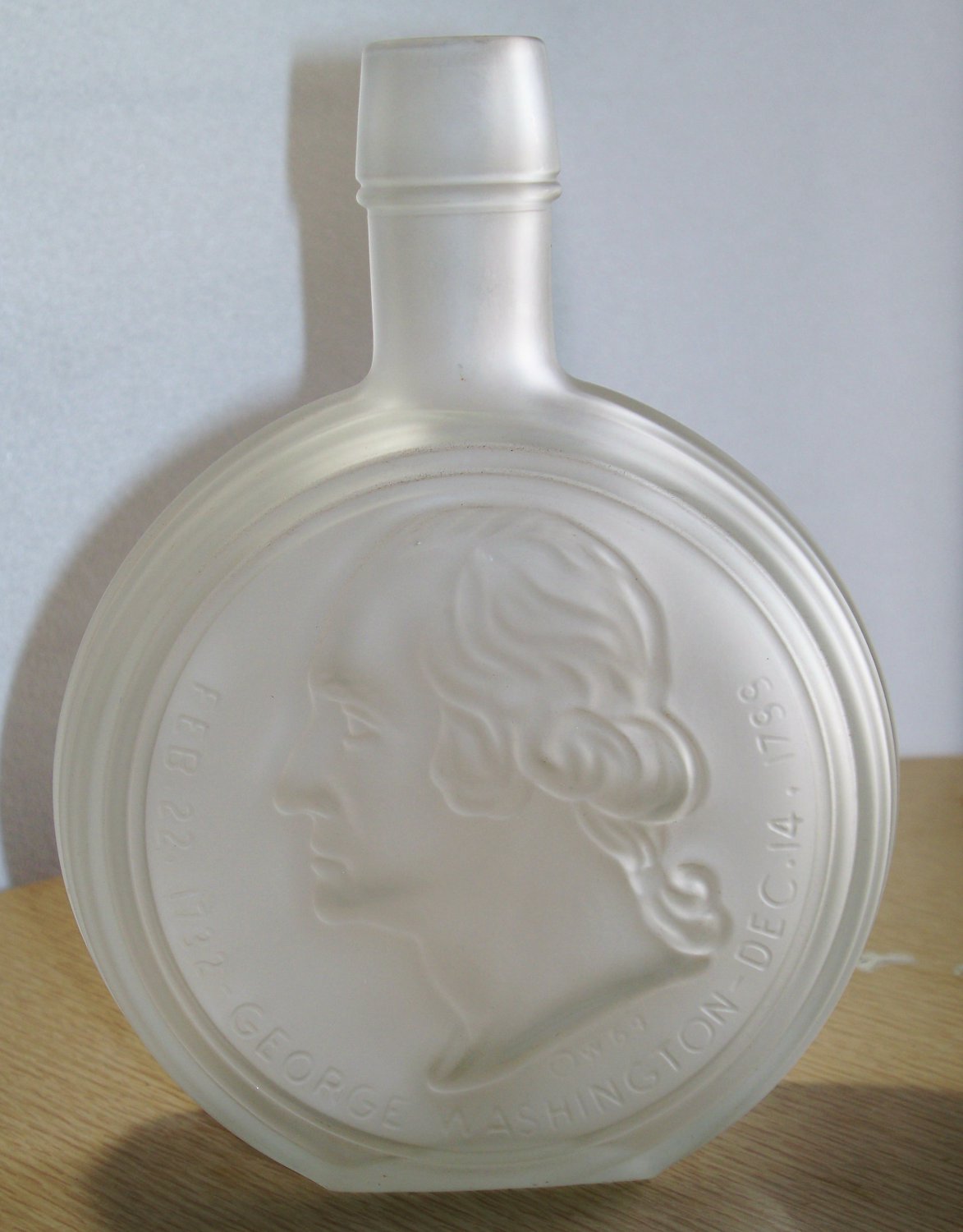 Wheaton Glass bottle Frosted George Washington used and empty no box