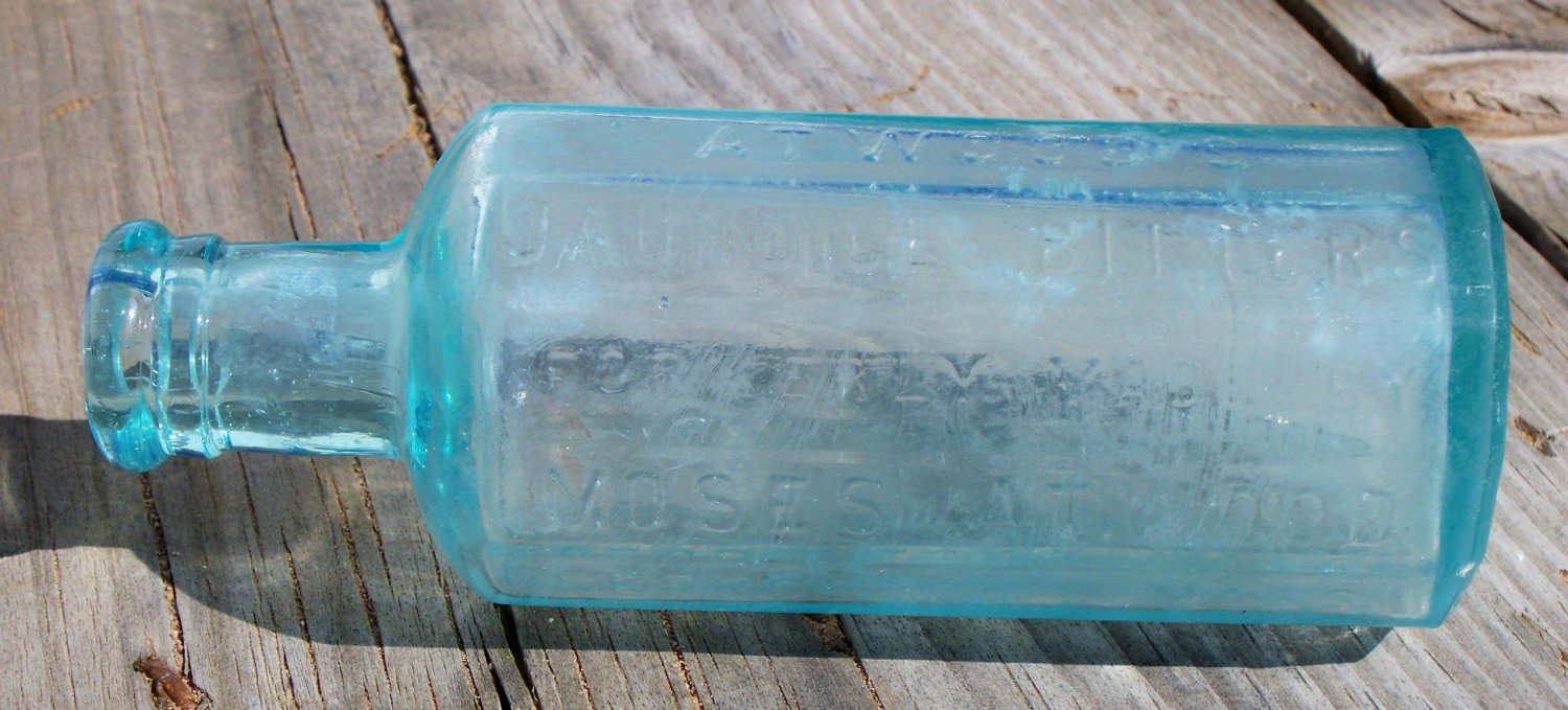Atwoods Jaundice Bitters Moses Atwoods Georgetown, Mass 12 sided empty ...