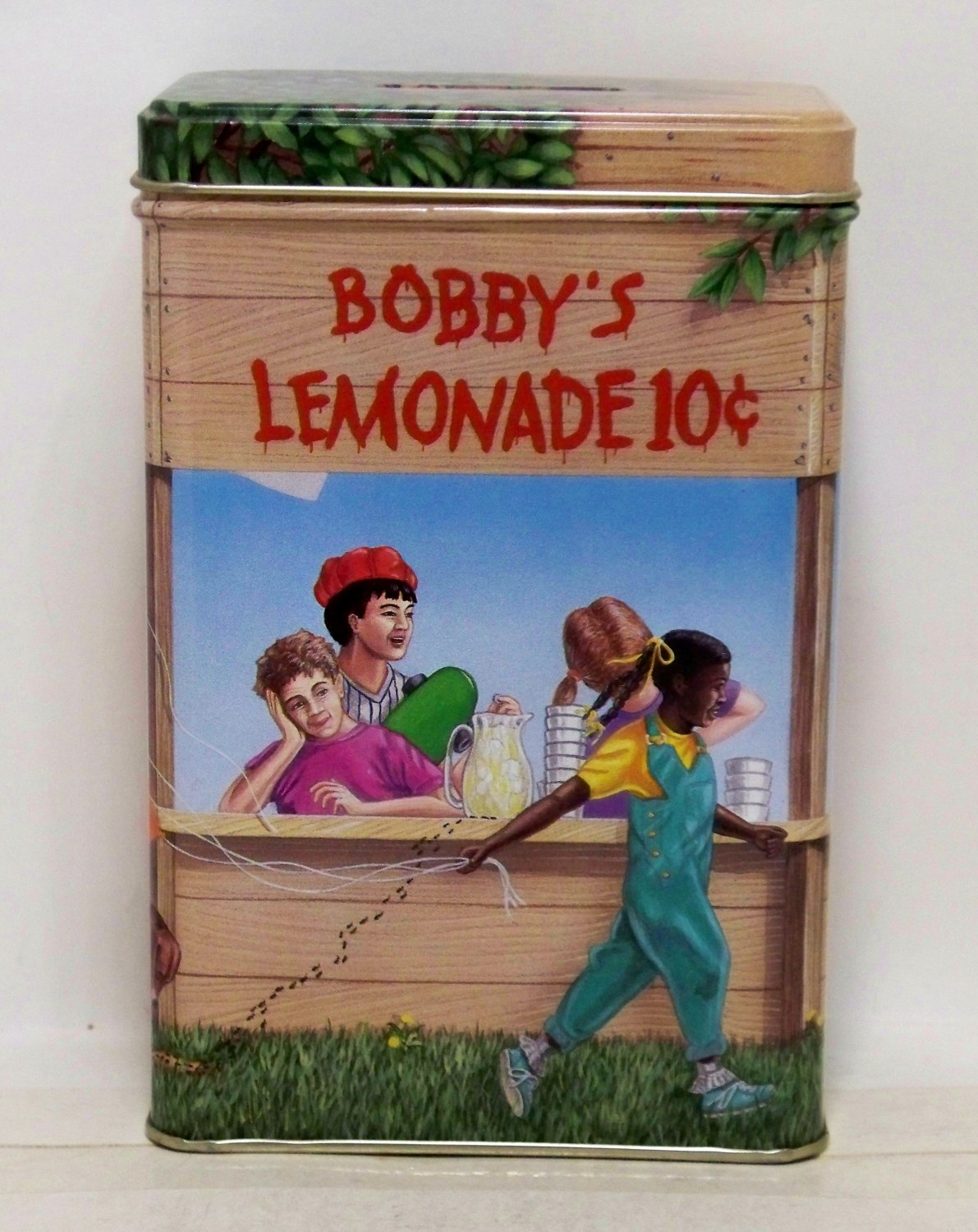 Bobby's Lemonade Sheri's Lemonade collectible tin bank empty unknown maker
