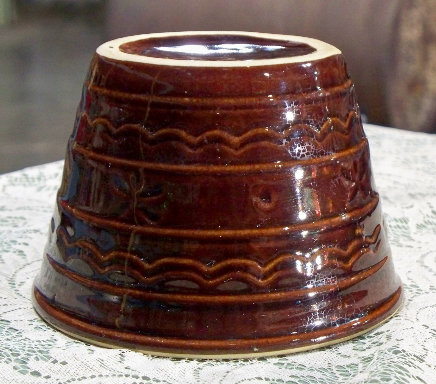 Mar Crest Oven Proof Stoneware Brown Drip? bowl mixing Marcrest Daisy?