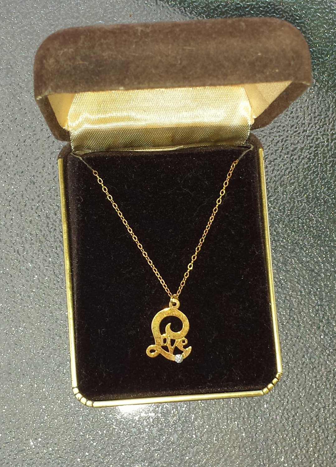 Vintage 70s NICOLO BRECCI 14K Gold Filled LOVE w/Diamond Pendant ...