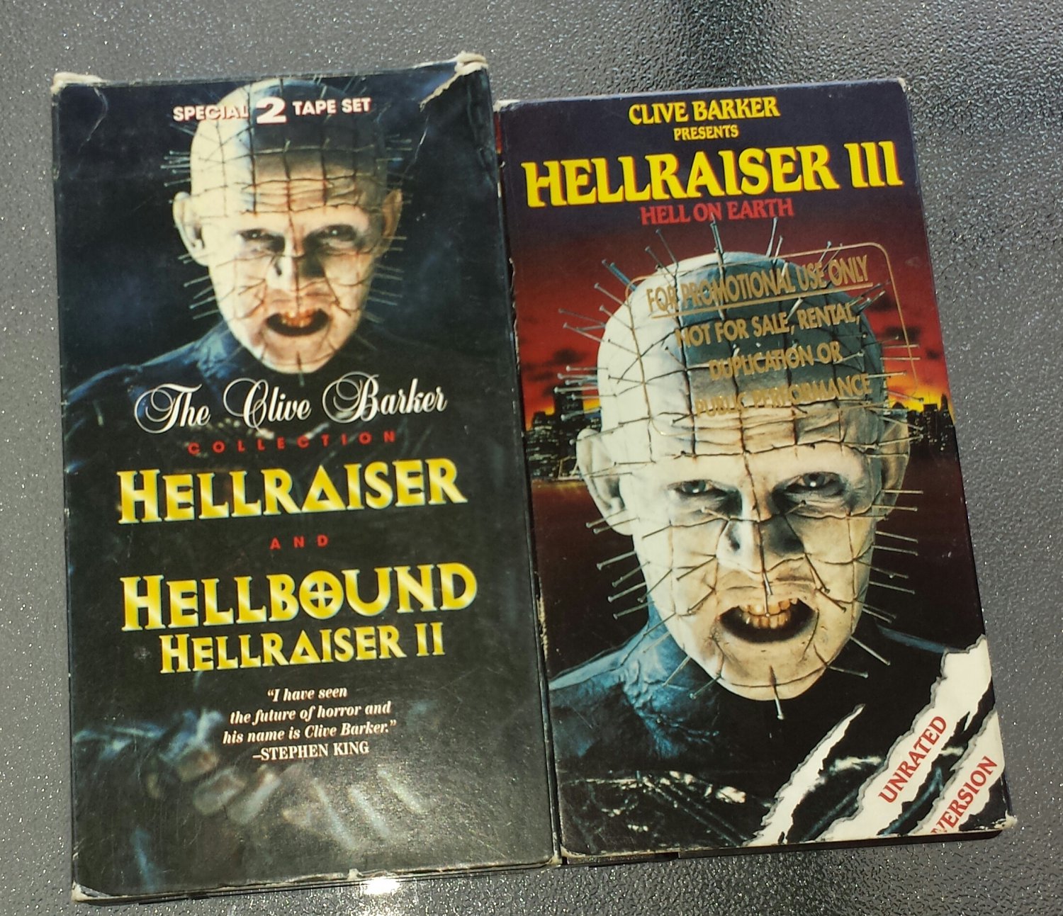 HELLRAISER 1 & 2 Box Set plus HELLRAISER 3 VTG VHS Videos set of 3 movies Horror Cult Classic!